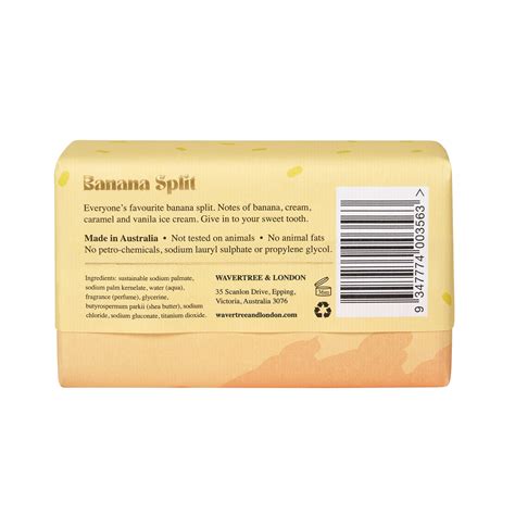 Banana Split Soap Bar 200g Wavertree And London Australia