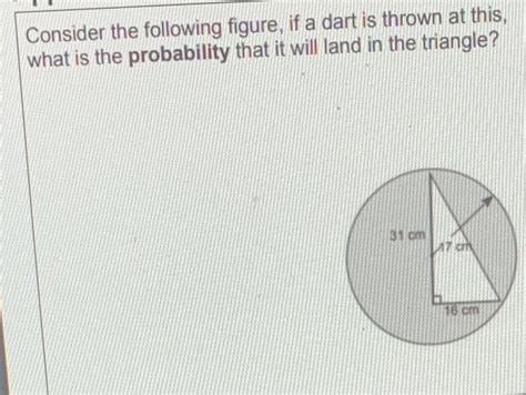 solved consider the following figure if a dart is thrown at