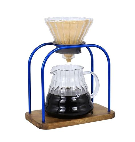 Sotech 푸어 오버 커피 스탠드 유리 드리퍼 공유 냄비 나무 베이스 높이 랙 필터 홀더 수동 브루잉 가정 티몬