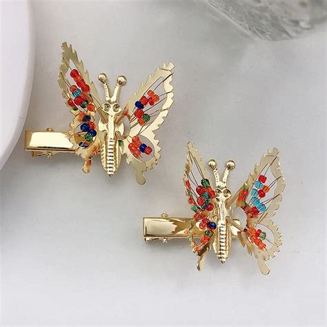 FDSHIP Pcs Butterfly Hair Clips Glitter For Women Hair Claw Clips Shaking Butterfly Hair