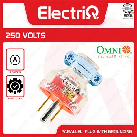 Electriq L Omni Heavy Duty Parallel Plug With Grounding 15a 250v