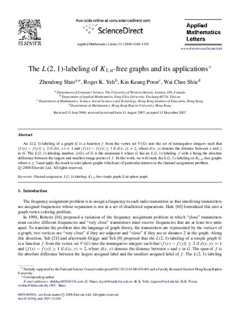 pdf the labeling of free graphs and its applications wai shiu and