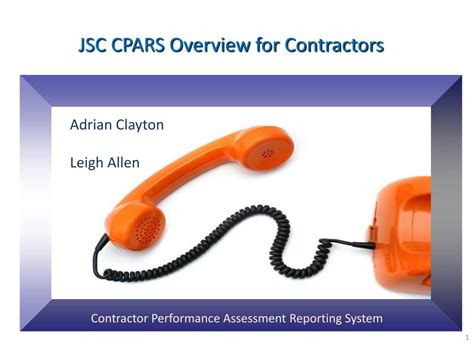 Ppt Jsc Cpars Overview For Contractors Powerpoint Presentation Free