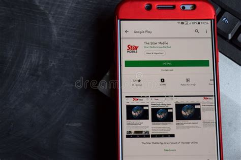 The Star Mobile Dev App On Smartphone Screen Editorial Photo Image