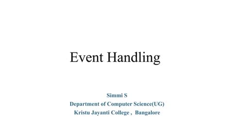 Java Programming Event Handlingtypes Of Events Ppt