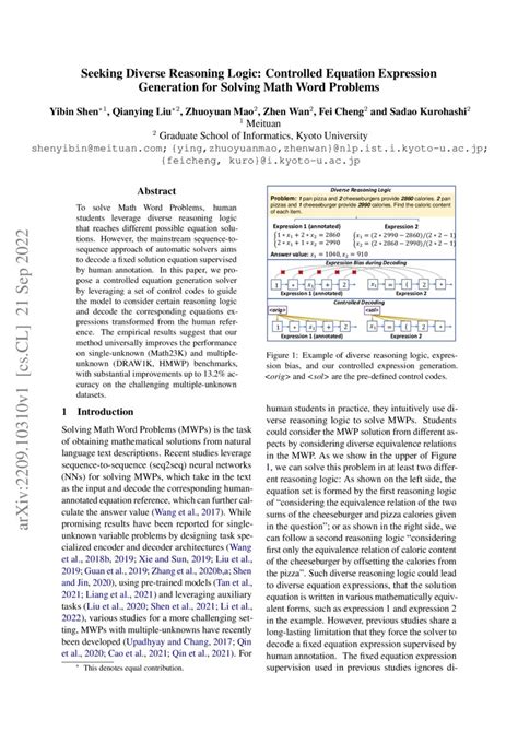 Seeking Diverse Reasoning Logic Controlled Equation Expression Generation For Solving Math Word