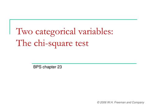 Ppt Two Categorical Variables The Chi Square Test Powerpoint