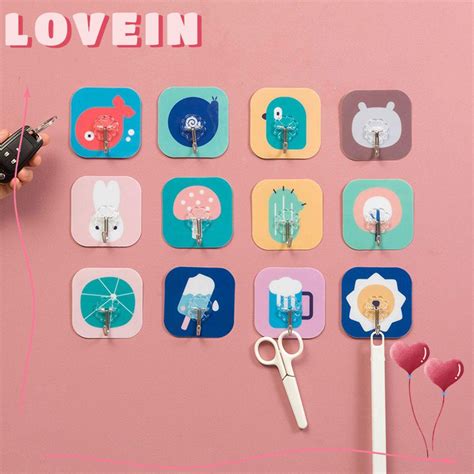 Lovein Losowy Kolor 1 PC Niebrudzący Haczyk Łazienka Mocna Półka do