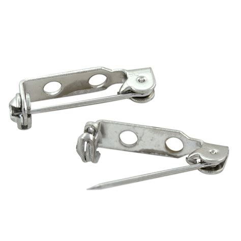 Pin Back 34 Silver Plated 10 Pcs