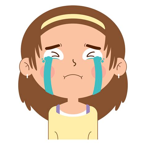 Girl Crying Face Cartoon Cute 14429055 Png