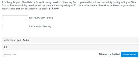 Solved A Rectangular Plot Of Land Is To Be Fenced In Using Chegg