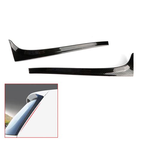 2x Carbon Fiber Rear Window Spoiler Side Wing Trim Grandado