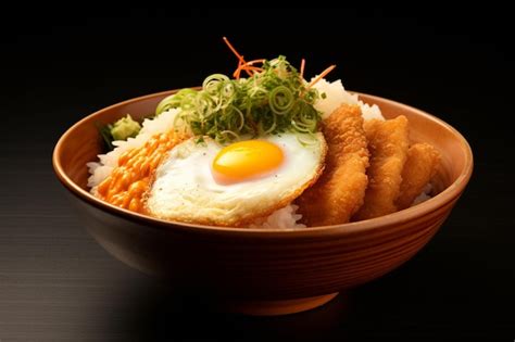 Premium Ai Image Katsudon Classic Japanese Pork Cutlet Rice Bowl