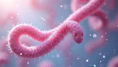 Illustration Detailed Look Intestinal Roundworm Common Parasitic Worm