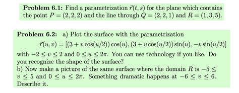 Solved Problem 61 Find A Parametrization Rts For The