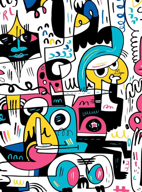 Jon Burgerman City Girl Jonburgerman Graffiti Doodles Line