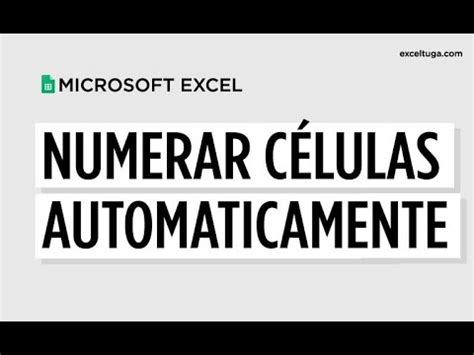 Numerar linhas e colunas automaticamente no Excel vídeo Excel