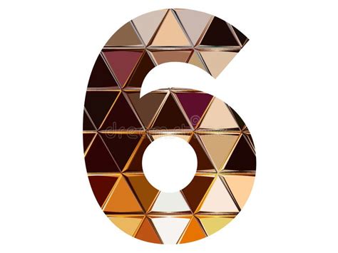 Brown Number Six Logo Icon Stock Illustration Illustration Of Isolated