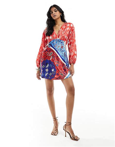 Never Fully Dressed Maxikleid In Rot Mit Bandana Print Und