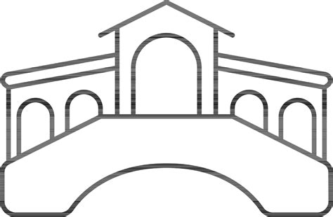 Rialto Bridge Icon In Line Art 24463325 Vector Art At Vecteezy