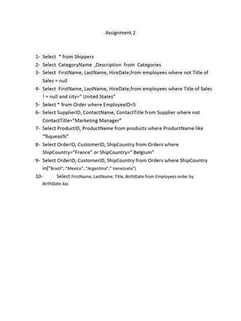 Assignment 2 Sql Pdf