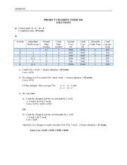 Project Crashing Exercise Solutions OPER P PROJECT CRASHING EXERCISE SOLUTIONS A Critical