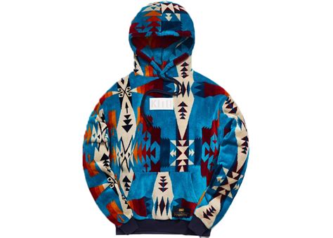 Kith X Pendleton Terry Williams Hoodie Turquoise Multi Mens Fw19 Us