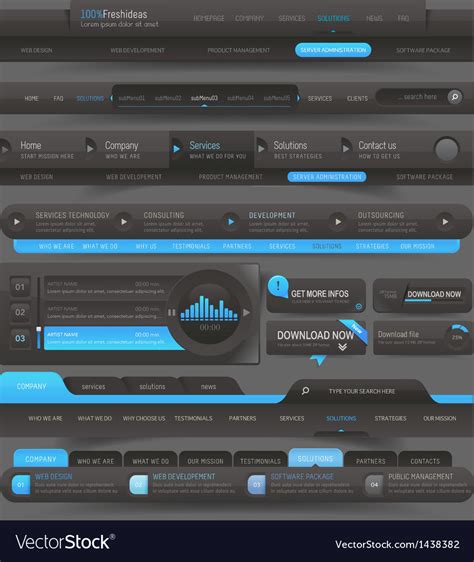 web site design template navigation elements vector image