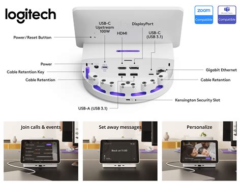 Logitech Logi Dock Flex Managed Docking Station For Easy Hot Desking