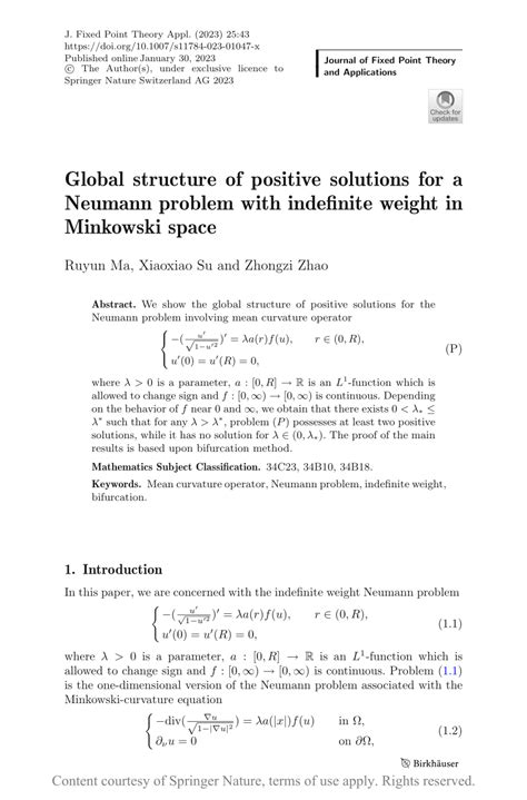 Global Structure Of Positive Solutions For A Neumann Problem With