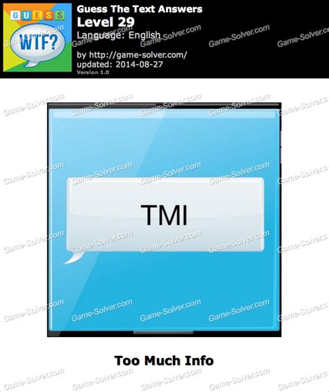 What Does Tmi Mean • Game Solver
