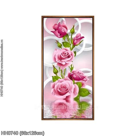 Tranh thêu Hoa Hồng khổ dọc HH Bemalte kreuze Wie man blumen malt Diamantmalerei