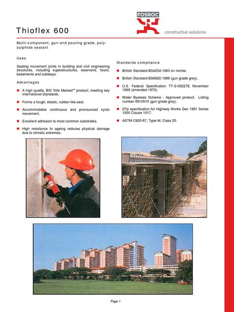 Thioflex 600 Pdf Concrete Liquids