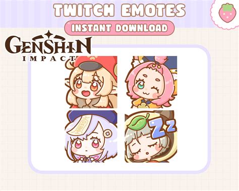 Twitch Discord Emotes Genshin Impact Klee Diona Qiqi Etsy Singapore