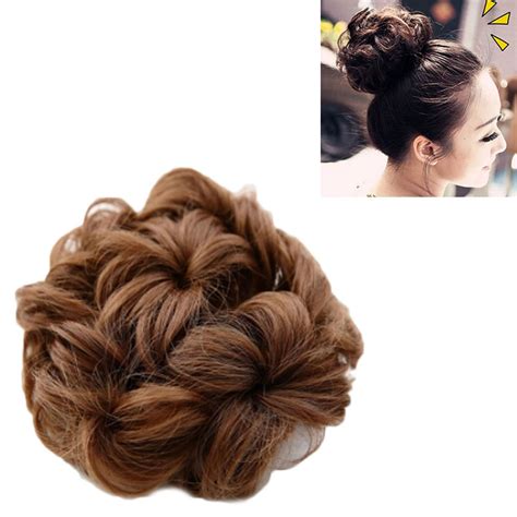 Braided Scrunchie False Hair Curly Up Do Bun Hairpiece Ponytail Pageant