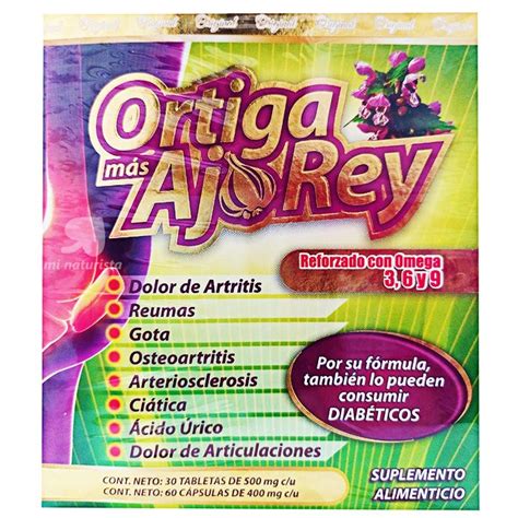 Ortiga Mas Ajo Rey 30 Tabletas Y 60 Capsulas Omega Nutrition