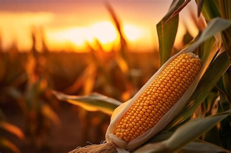 Premium Photo Closeup Shot Of A Maize Cob On A Field