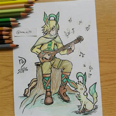 Pokemon Gijinka Leafeon The Bard By Nurad 95 On Deviantart