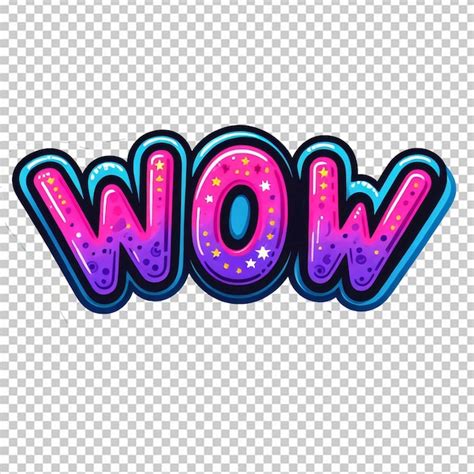 Colorful Wow Sticker Premium Ai Generated Psd