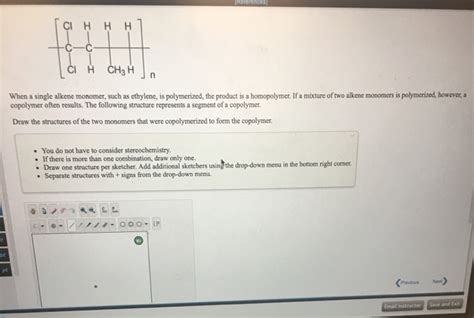 Solved CIHHH tcĆ I CIH CH3 H When a single alkene monomer Chegg