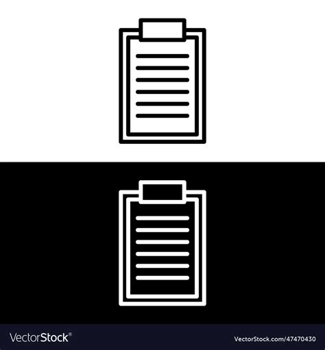 Clipboard Icon Minimal Line Style Royalty Free Vector Image