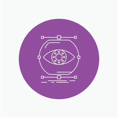 Visualize Conception Monitoring Monitoring Vision White Line Icon In Circle Background
