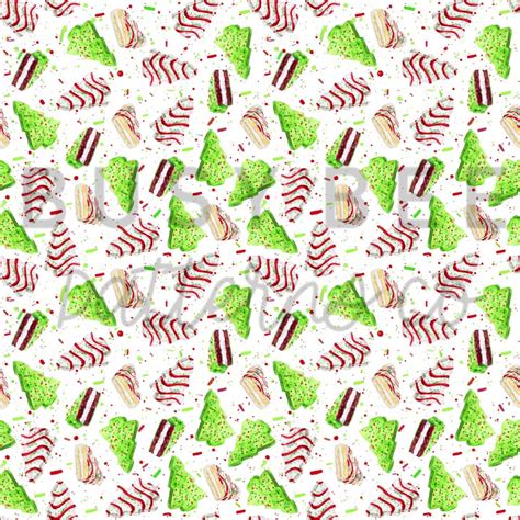 Christmas Cakes Seamless Pattern Etsy