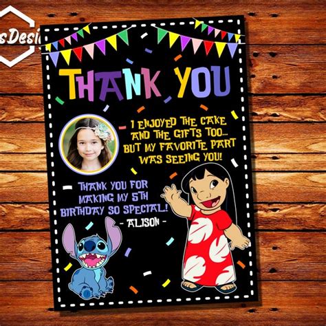 Lilo And Stitch Thank You Cards Etsy Uk