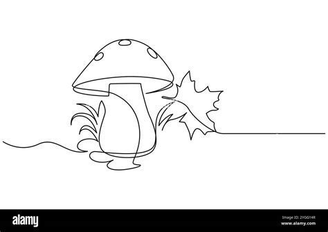 Abstract Shaped Bell Mushroom Single Line Bell Mushroom Icon Magic Mushrooms Illustration One