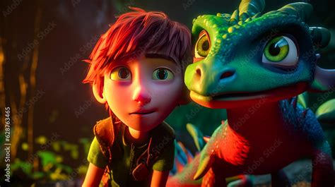 Boy And Dragon In Scene From The Animated Movie How To Train Your