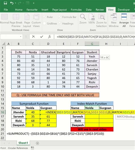 Mis Interview Q15 Find Values From Index Match Function Shorts