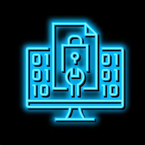 Closed Source Software Neon Glow Icon Illustration Vector Art