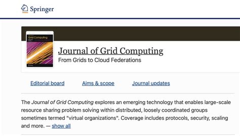 重点推荐：计算机区块链物联网人工智能二区sci，《journal Of Grid Computing》，因子55 知乎