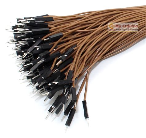 สายไฟจัมเปอร์ 20cm ผู้ ผู้ สีน้ำตาล จำนวน 10 เส้น หนาพิเศษ 24awg ขาย